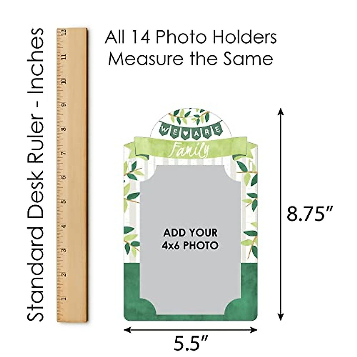 Big Dot of Happiness Family Tree Reunion - DIY Family Gathering Party Decor - Picture Display - Photo Banner