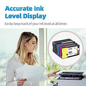 FASTINK Remanufactured HP 962XL Ink Cartridges Combo Pack Replacements for 962 XL HP Officejet Pro 9015 9018 9010 9025 9020 9012 9013 Printers Ink Cartridges 4 Pack (Latest Update in November)