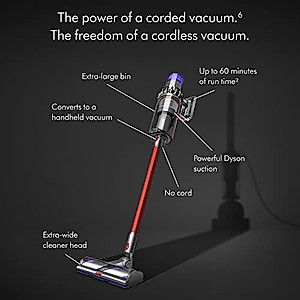 Dyson Outsize Cordless Vacuum Cleaner, Nickel/Red, Extra Large