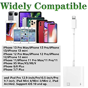 TOP-UP 2 in 1 Lightning to Ethernet Adapter - Lightning to RJ45 Ethernet LAN Network Adapter with Charge Port, Compatible with iPhone/iPad/iPod, Plug and Play, Supports 100Mbps Ethernet Network