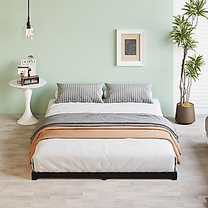 Fly-CTsoar 3 Inch Low Queen Bed Frame Heavy Duty Metal Platform, No Box Spring Needed, Easy Assembly Mattress Foundation, No Noise, Black