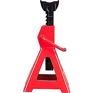 BIG RED AT46002R Torin Steel Jack Stands: 6 Ton (12,000 lb) Capacity, Red, 1 Pair