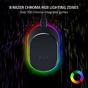 Razer Mouse Dock Pro with Wireless Charging Puck: Magnetic Wireless Charging - Integrated HyperPolling 8K Hz Transceiver - Anti-Slip Base - Chroma RGB Lighting - Classic Black