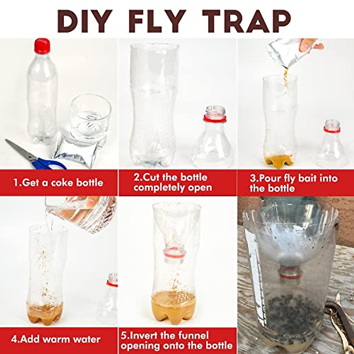 300g Fly Trap Refill, Reusable Fly Bait, 10 * 30g Fly Magnet Bait Refill Killer, Attractant for Ranch Fly Traps Outdoor