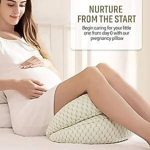 Smoochie Pregnancy Wedge Pillows for Side Sleeping, Prenatal Pillow and Pregnancy Belly Pillow, Pregnancy Leg Pillow, Best Maternity Pillows and Pregnancy Pillow Back Support (Green, Small)