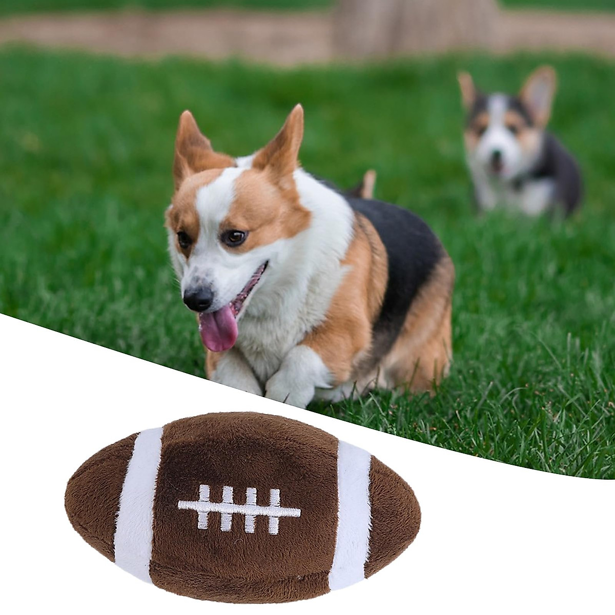 Dog Chew Toys, Durable Dog Chew Toy for Aggressive Chewers, Ball Shape Sports Training Reusable Fluffy Dog Balls Toy, Interactive Dog Teeth Molar Toy for Small Medium Large Puppy Dogs Rugby