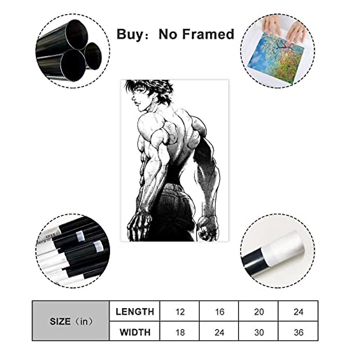 YYUU Gurappura Baki Poster Baki Hanma Poster Baki Poster (14) Canvas Poster Posters for Room Aesthetic Art Poster Print Poster 12x18inch(30x45cm) Unframe-style