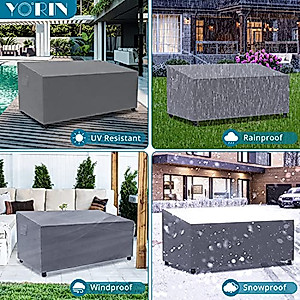 YORIN Outdoor Patio Furniture Covers 600D Heavy Duty 76" x 32.5" x 33" 100% Waterproof Loveseat/3-Seater Couch Cover UV Resistant Outside Couch Sofa Covers with 2 Air Vents, 2 Handles, 4 Buckles