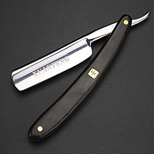 Straight Razor, Wooden Straight Edge Razor for Man Stainless Steel Manual Razor Kit Wood Shaving Razor Vintage Straight Razor for Man, Barber Hairdressing Razor,#01