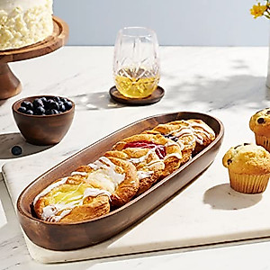 Table Concept Serving Tray, Wooden Serving Tray, Serving Platter, Vanity Tray, Home Decor Housewarming Gifts - 6"x17"