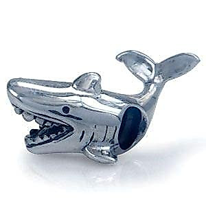 BOLENVI Great White Shark 925 Sterling Silver Charm Bead For Pandora & Similar Charm Bracelets or Necklaces