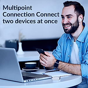 TONEMAC M3 Wireless Earbuds Noise Cancelling, Bluetooth Earphones Active Noise Cancellation,4 ENC Mic,30 Hours Playtime,Deep Bass, in-Ear Headphones Compatible with iOS/Android/PC, White