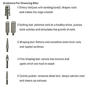 Pinkiou Portable Electric Nail Drill Set Pen Sander Polish Machine Acrylic Gel Removal Manicure Filer Kit with 6 Nail Drill Bits Pedicure Efile Rotary Carver Nail Art Tools