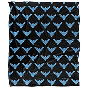 Batman Nightwing Logo Pattern Officially Licensed Silky Touch Super Soft Throw Blanket 50" x 60"