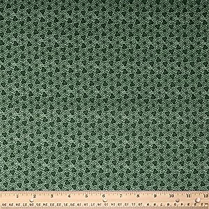 Stitch & Sparkle Cotton Duck 54" Lattice Cream Fabric by The Yard, Whirlpool Green (D101G0001)