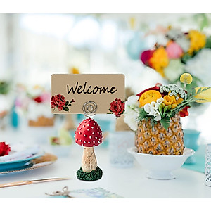 dgudgu Mushroom Table Number Holders 8Pcs Place Card Holder Table Card Holders Food Signs For Party Buffet Place Card Holders For Table Place Card Holders Table Sign Holders