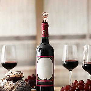 3 Pcs Wine Stopper Bottle Stopper Wine Saver, Yimerlen Silicone Vacuum Wine Bottle Corks, Reusable Wine Stopper Used for Bar, Holiday Party Keep Wine Fresh Suitable for Standard Bottle (Rose Gold)