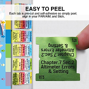 FAR/AIM 2023/2022 Tabs for Private Pilot , Tear-Resistant Color-Coded and Laminated Tabs with Bookmark and Placement Template, 87 Tabs in Total with 9 Blank Index Tabs (Color-Coded)