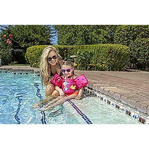 Poolmaster Learn-To-Swim Lil' Splashers Swimming Pool Float Training Aid Swim Vest and Arm Floaties, Pink