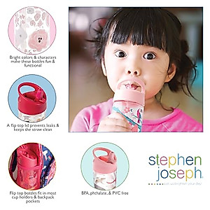 Stephen Joseph, Kids Flip Top Water Bottle, 10 oz Tritan BPA Free, Water Bottle for Girls & Boys, Back to School Flip Top Bottle, Pink Unicorn