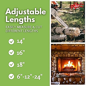 Mingo Marker Firewood Bundle - Chainsaw accessories - Firewood Measuring Tool - Log Holder for Cutting Firewood - Logging Tools and Equipment - Includes 14" 16" and 18" Wheel Marker and Extra Trigger