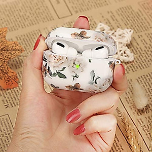 AirPods Pro 2nd Generation/1st Generation Case-KOREDA Cute Printed Design Hard Case for Airpods Pro 2, Shockproof Protective Cover for Airpods Pro Case (2022/2019) with Keychain for Girls Women Men