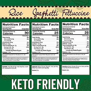 Keto Pasta microwave konjac shirataki. Keto Noodles (variety 6 packs) Keto Pasta, low carb pasta Spaghetti, Fettucine, Rice. Skinny pasta ready in 30 seconds, low calorie
