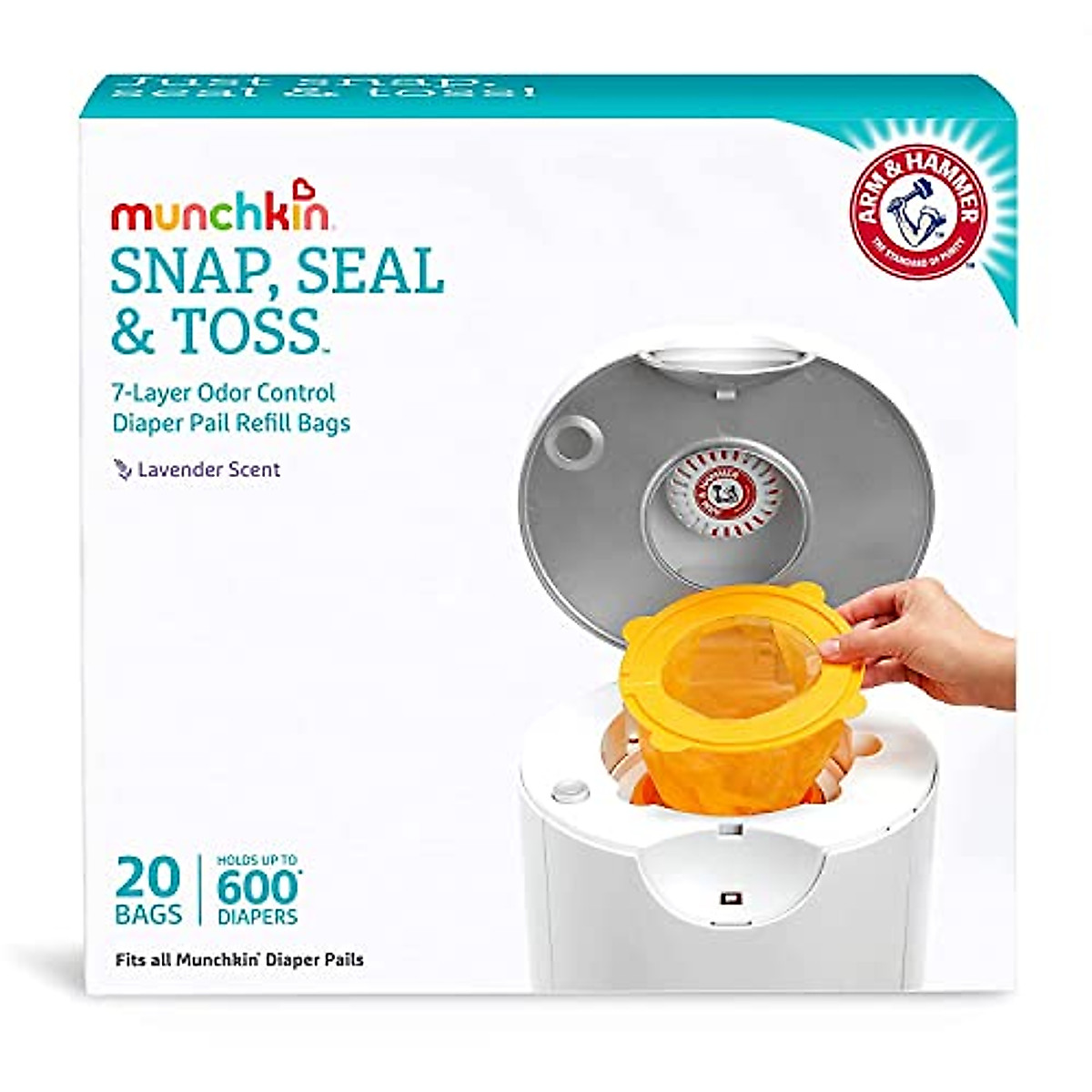 Munchkin Arm & Hammer Diaper Pail Refill Bags 10-Count Pack of 2