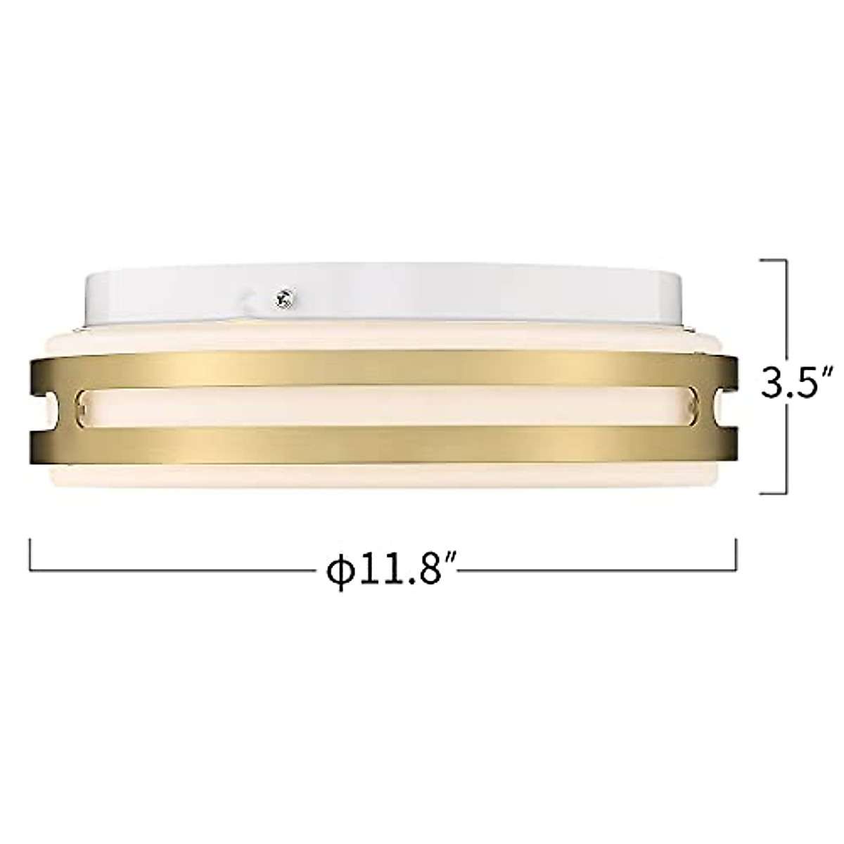 AUTELO Modern Flush Mount LED Ceiling Light Fixture 3000K Dimmable Close to Ceiling Lighting with Frosted Glass Shade in Brass Finish, for Living Room Hallway Bedroom C3578 BRZ LED