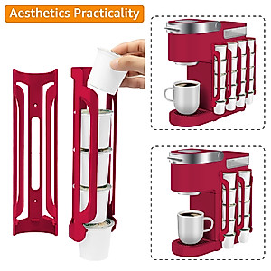 YEMOTTS K Cup Holder for Keurig: Coffee Pod Holder for K-cups - Side Mount K Cup Storage for Small Space - 2 Rows for 10 Kcups Black