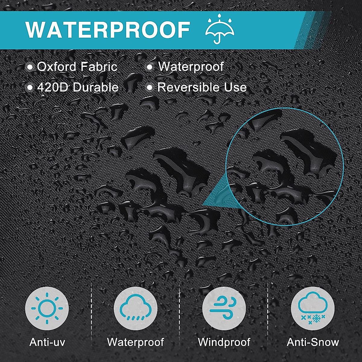 GARPROVM Garden Chair Covers Winterproof Outdoor Chair Covers 2 Pack, Outdoor Swivel Chair Covers Waterproof, Patio Chair Covers 420D Oxford Fabric Dustproof Patio Furniture Covers, 35"Lx38"Wx29"H