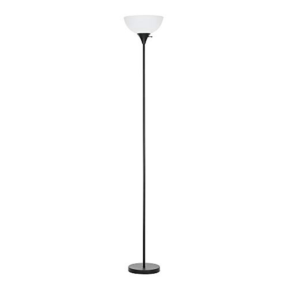 Amazon Brand – Ravenna Home Traditional Metal Torchiere Floor Lamp, LED Bulb Included, 71"H, Black
