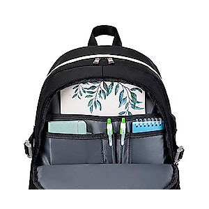 Teecho Waterproof Backpack for Teen Girls Cute Laptop Backpack for Women Stylish Travel Rucksack Black