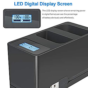 Rechargeable Battery and Dual Port USB Charging Station Compatible with Ring, for Video Doorbell 2/3/4 and Spotlight Cam Battery, 3.65V Quick Release Lithium-Ion Battery(1Pack)