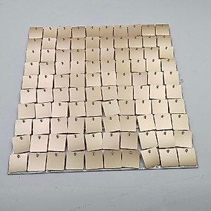 Rehoodeco Matt Gold Shimmer Wall Backdrop 50PCS Square Sequin Backdrop Decoration Panels, Photo Backdrops for Birthday Anniversary Wedding Engagement Party Decoration 3D Wallpaper (MattGold3)