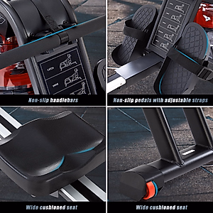 HouseFit Water Rower Rowing Machine with 330Lbs Weight Capacity for Home use Water Row Machine Exercise Equipment with iPad and Phone Support LCD Digital Monitor