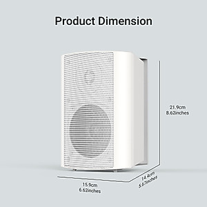 Herdio 4 Inch 200 Watt Outdoor Indoor Bluetooth Speakers,Wall Mount Waterproof Wired for Patio,Deck,Yard,Garage(White)