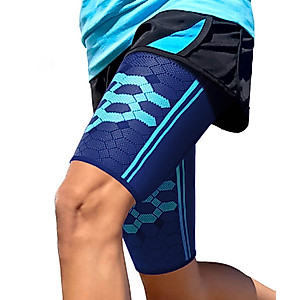Sparthos Thigh Compression Sleeves [Cobalt Blue - Small] x Hip Brace [Right Leg]