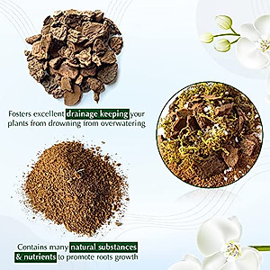 DUSPRO Orchid Potting Mix with Moss Pine Bark Mulch Perlite Stone & Coco Peat Natural Ingredients, Orchid Repotting Kit Drainage Indoor Potting Medium Great for Plant Root Climbing & Expanding