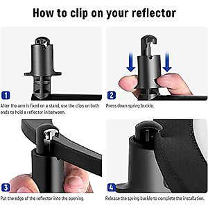 NEEWER Extendable Reflector Holder Arm, Photo Studio Telescopic 27.9” to 47.2” Boom Arm 360 Degree Swivel Reflector Bracket for Product and Portrait Photography, Ideal for Studio & Outdoor Photography