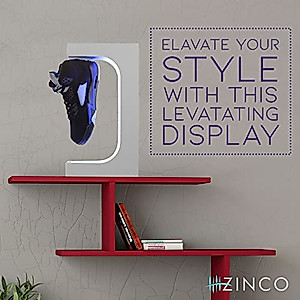 Zinco Floating Shoe Display - Levitating Shoe Display - Floating Sneaker Display - 6 LED Colors - Shoe Floating Display - Floating Shoe - Magnetic Shoe Display - Levitation Display 360 Rotation