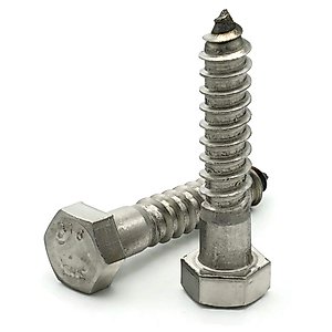Stainless Steel 316 Lag Screws Hex Head Lag Bolts 3/8" x 2" Qty 25