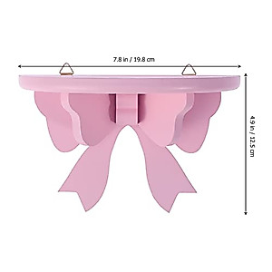 DOITOOL Wooden Floating Shelf Wall Mounted, Nordic Style Butterfly Semicircle Storage Shelf for Wall, Decoration Shelves for Bathroom, Bedroom, Kitchen, Living Room Display (Pink)