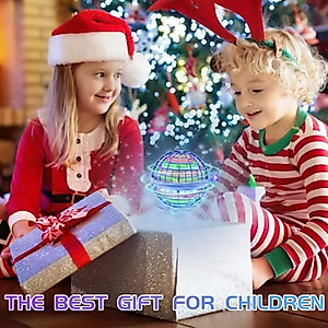 CASEIER Flying Orb Ball Hover Toy, Hand Controlled Floating Ball with RGB Light, 360° Spinning Flying Spinner Mini Drone, Cosmic Boomerang Balls, Magic Levitating Space Toys for Adults Kids (Blue)