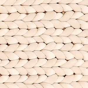 Casaphoria Chunky Yarn for Hand Knitting Blanket,Super Soft Giant Yarn for Arm Knitting,DIY Cotton Tube Yarn Blanket for Pet Bed,Arm Knit Yarn for Pillow,Bulky Yarn for Arm Knitting(Beige,3Lbs)