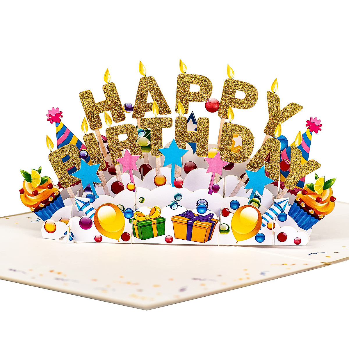 Happy Birthday Pop Up Card by DEVINE Cards | Large 3D Greeting for Women Mom Grandma Flowers Love