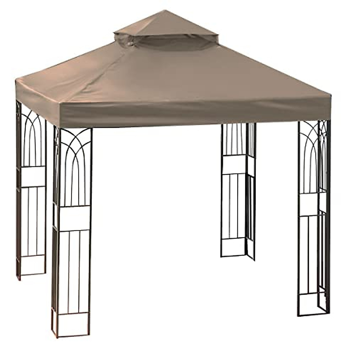 Ontheway 8'x8' Dual Tier Gazebo Canopy Replacement Top Cover UV30+ Water Resistant for Model L-GZ385PST