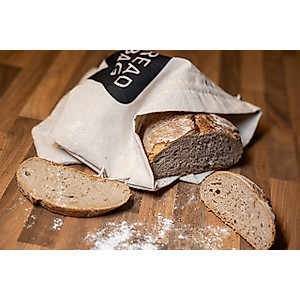 2 X Bread Bags for Homemade Bread - Plastic Lined, Reusable Linen Cloth Saver Bag For Sourdough & Homemade Bread Storage - 17" x 13" XL