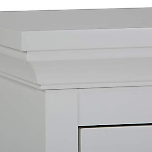 SIMPLIHOME Avington 29.9 inch H x 20.5 inch W Laundry Hamper in Pure White with 1 Storage Compartment, for the Bathroom