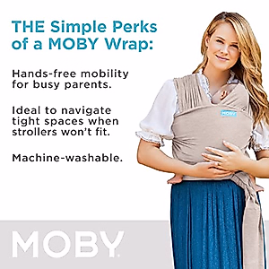Moby Wrap Baby Carrier | Element for Newborns & Infants #1 Gift Keeps Safe Secure Adjustable All Body Types Perfect Mom Dad Taupe